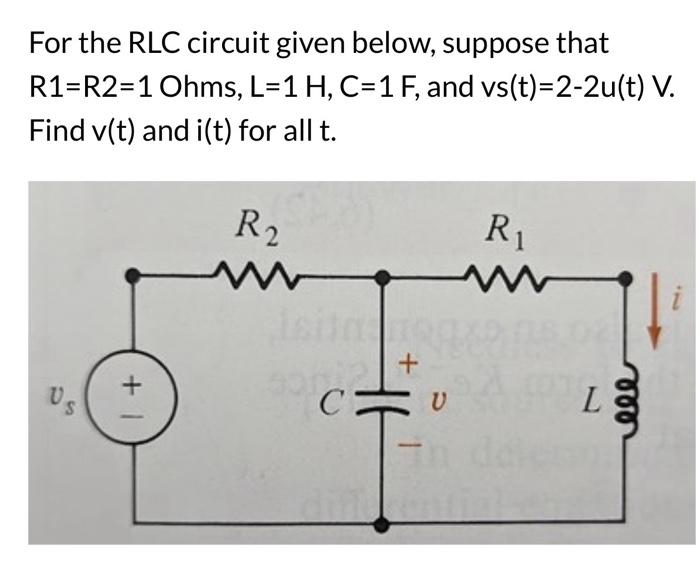 Solved For the RLC circuit given below, suppose that | Chegg.com