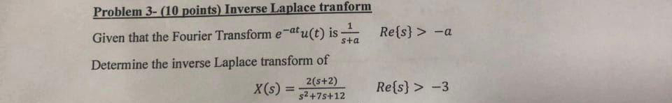 Solved Problem 3- (10 ﻿points) ﻿Inverse Laplace | Chegg.com