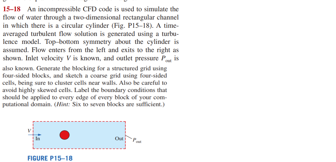 Solved 15-18 ﻿An incompressible CFD code is used to simulate | Chegg.com