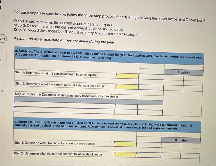 Solved For each separate case below, follow the three-step | Chegg.com