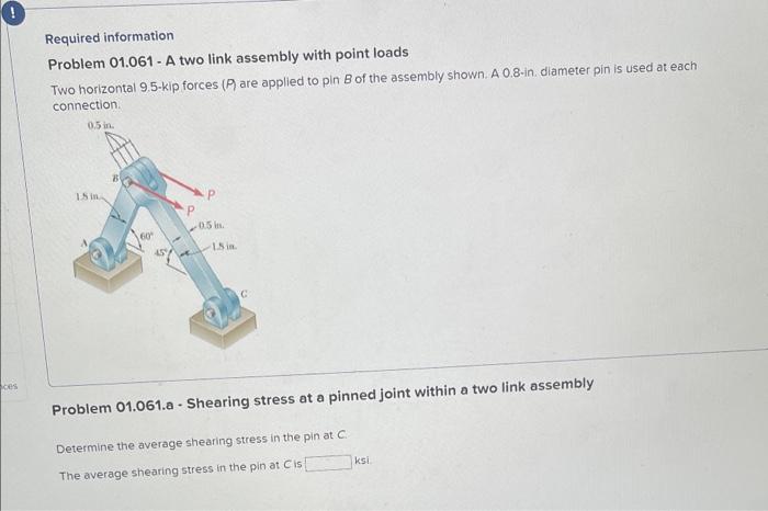 Solved Required information Problem 01.061 - A two link | Chegg.com