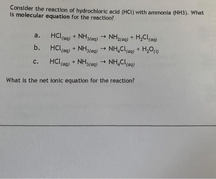 Solved Consider the reaction of hydrochloric acid (HCI) with | Chegg.com