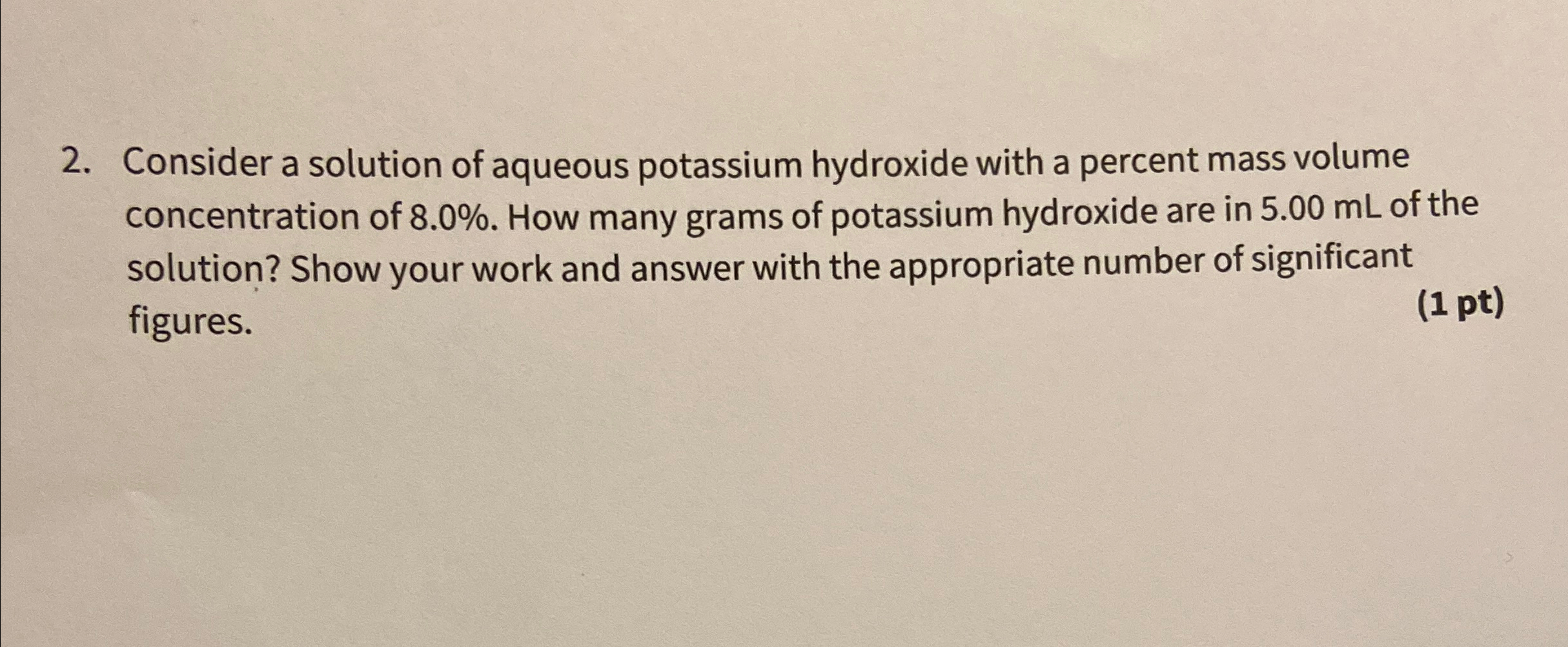 Solved Consider a solution of aqueous potassium hydroxide | Chegg.com