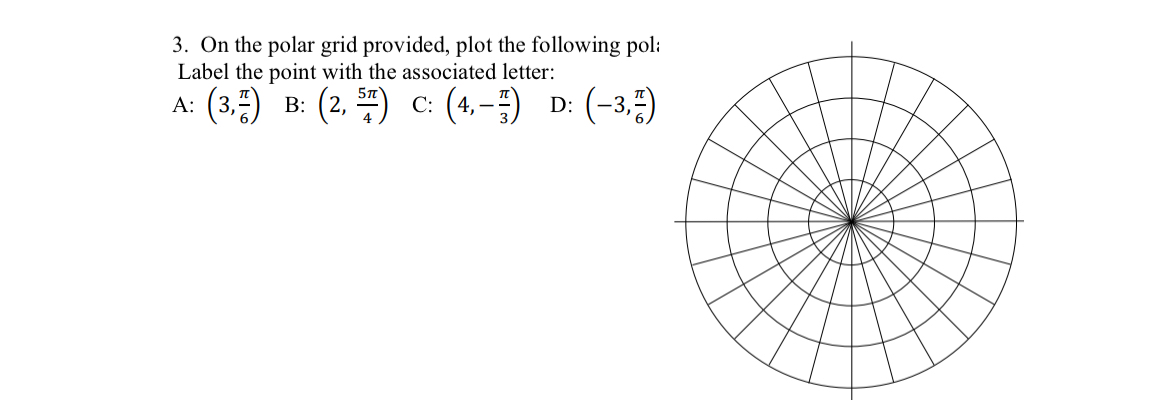 Solved On the polar grid provided, plot the following pol: | Chegg.com