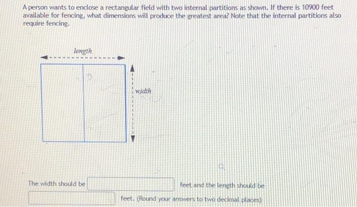 Solved A person wants to enclose a rectangular field with | Chegg.com