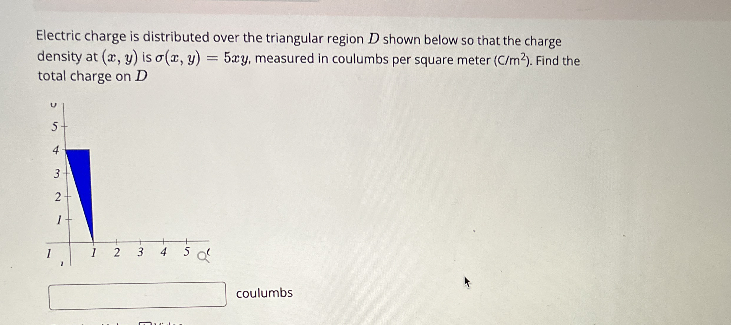 Solved Electric charge is distributed over the triangular | Chegg.com