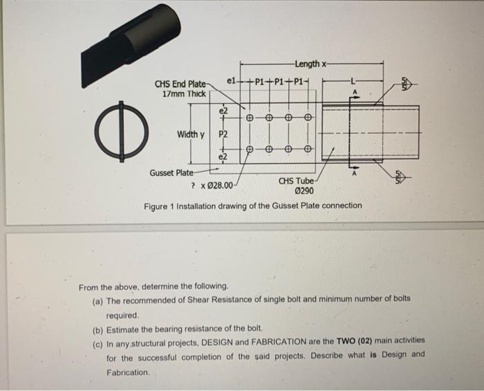 Solved A Flat CHS End Plate is connected to the frame via | Chegg.com