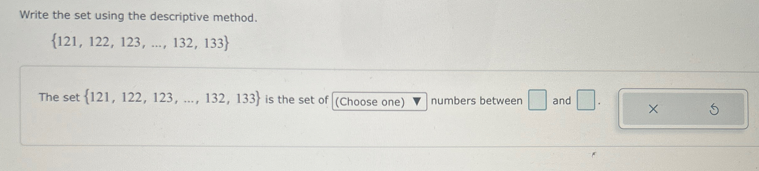 Solved Write the set using the descriptive | Chegg.com