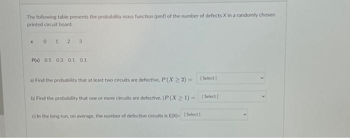 Solved Do the following tables represent probability | Chegg.com