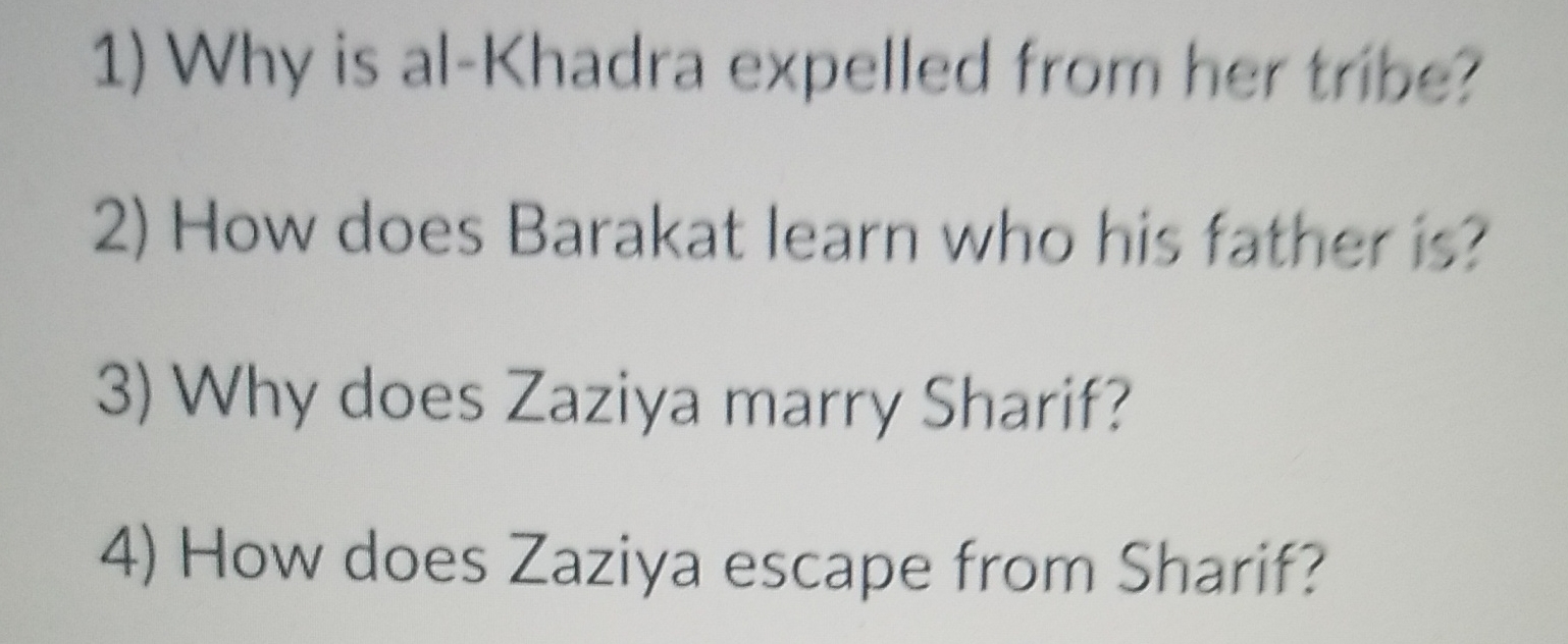 Why is al-Khadra expelled from her tribe?How does | Chegg.com