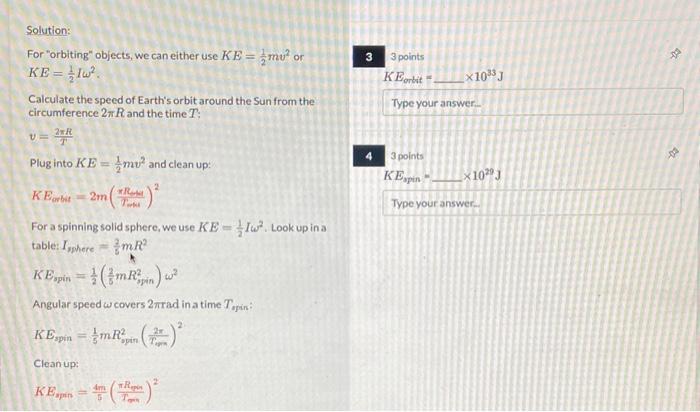 Solved For "orbiting" objects, we can either use KE=21mv2 or | Chegg.com