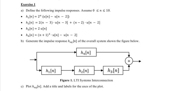 Solved a) Define the following impulse responses. Assume | Chegg.com