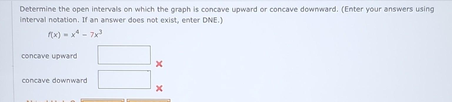 Solved Determine the open intervals on which the graph is | Chegg.com