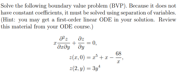 Solved Solve the following boundary value problem (BVP). | Chegg.com