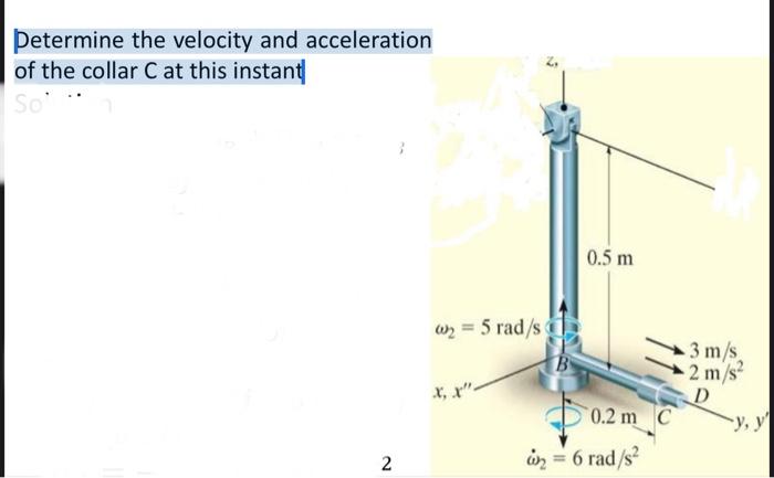 Solved Petermine the velocity and acceleratior of the collar | Chegg.com