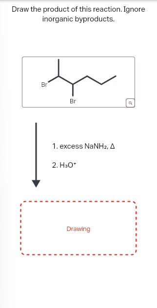 Solved draw the product of ﻿this reaction excess NaNh2 ﻿and | Chegg.com