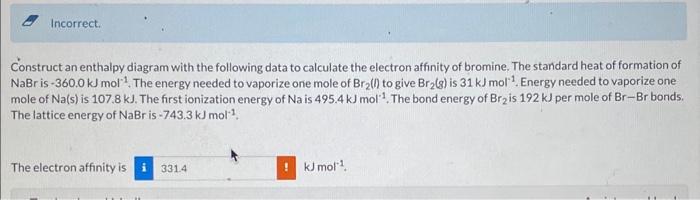 Solved Construct an enthalpy diagram with the following data | Chegg.com