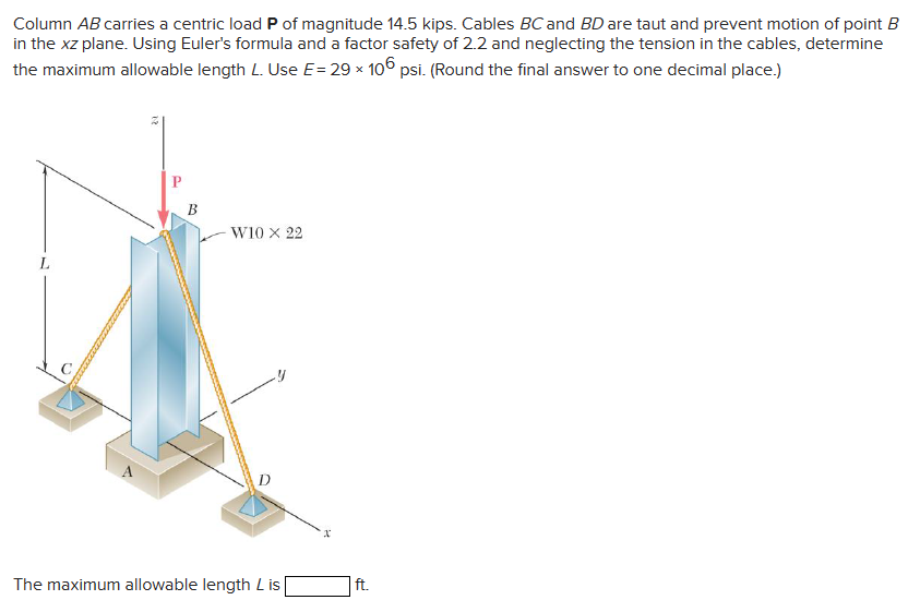 Column AB carries a centric load P of magnitude | Chegg.com Column AB carries a centric load P of magnitude | Chegg.com