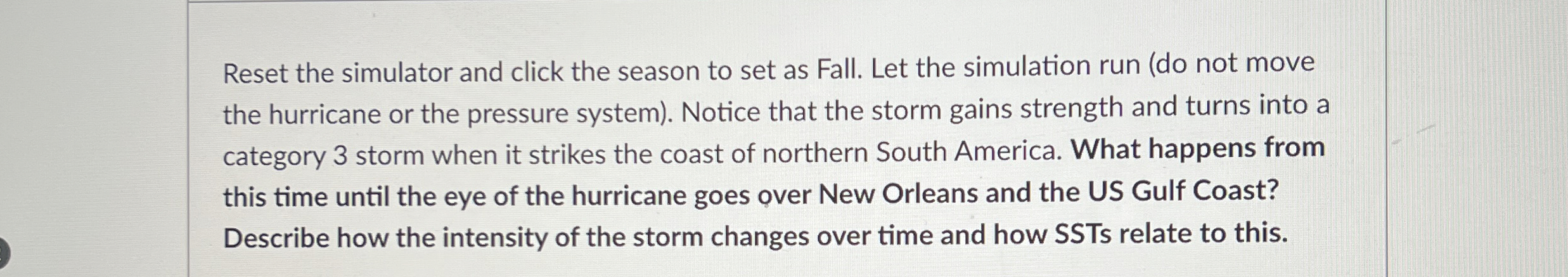 Solved Reset the simulator and click the season to set as | Chegg.com
