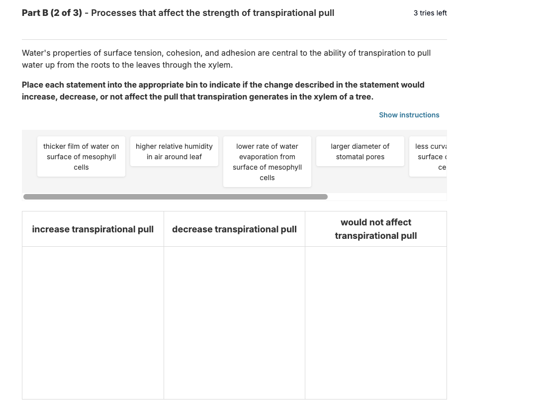 Solved Part B (2 ﻿of 3) - ﻿Processes that affect the | Chegg.com