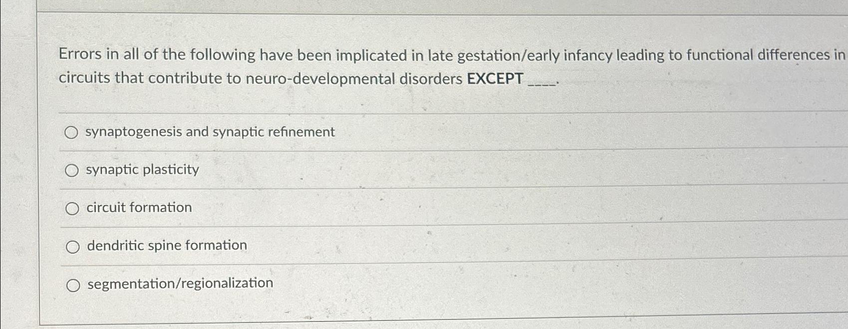 Solved Errors in all of the following have been implicated | Chegg.com