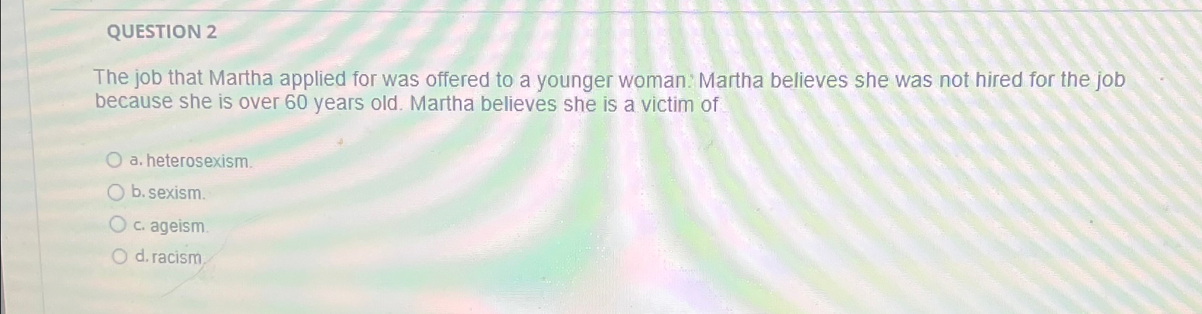 Solved QUESTION 2The job that Martha applied for was offered | Chegg.com