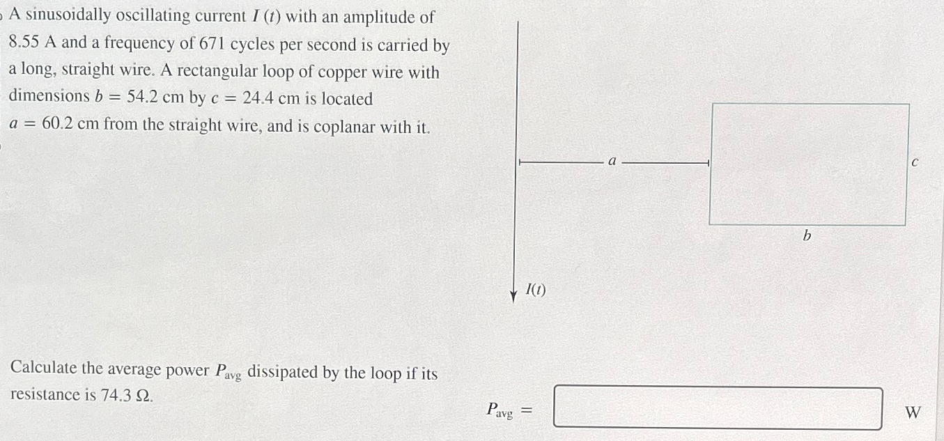 Solved A sinusoidally oscillating current I(t) ﻿with an | Chegg.com