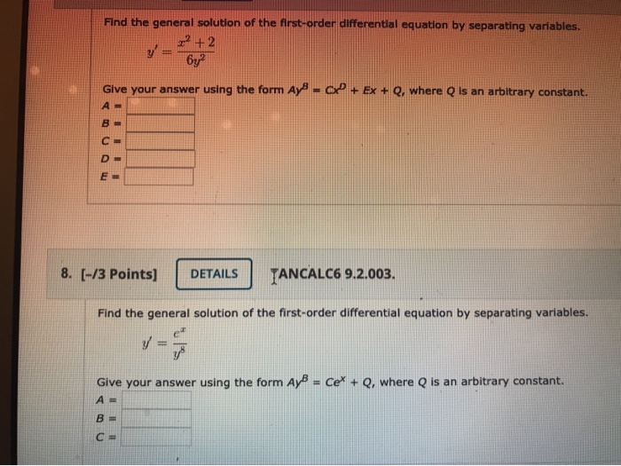 Solved Find the general solution of the first-order | Chegg.com