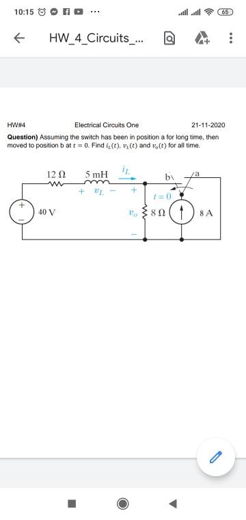 Solved 10:15 65 HW_4_Circuits_... HW#4 Electrical Circuits | Chegg.com