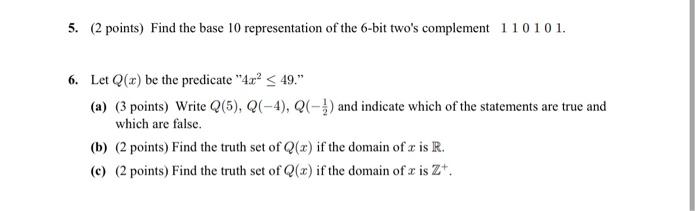 Solved 5. (2 points) Find the base 10 representation of the | Chegg.com