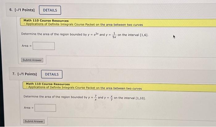 Solved Math 110 Course Resources Applications Of Definite