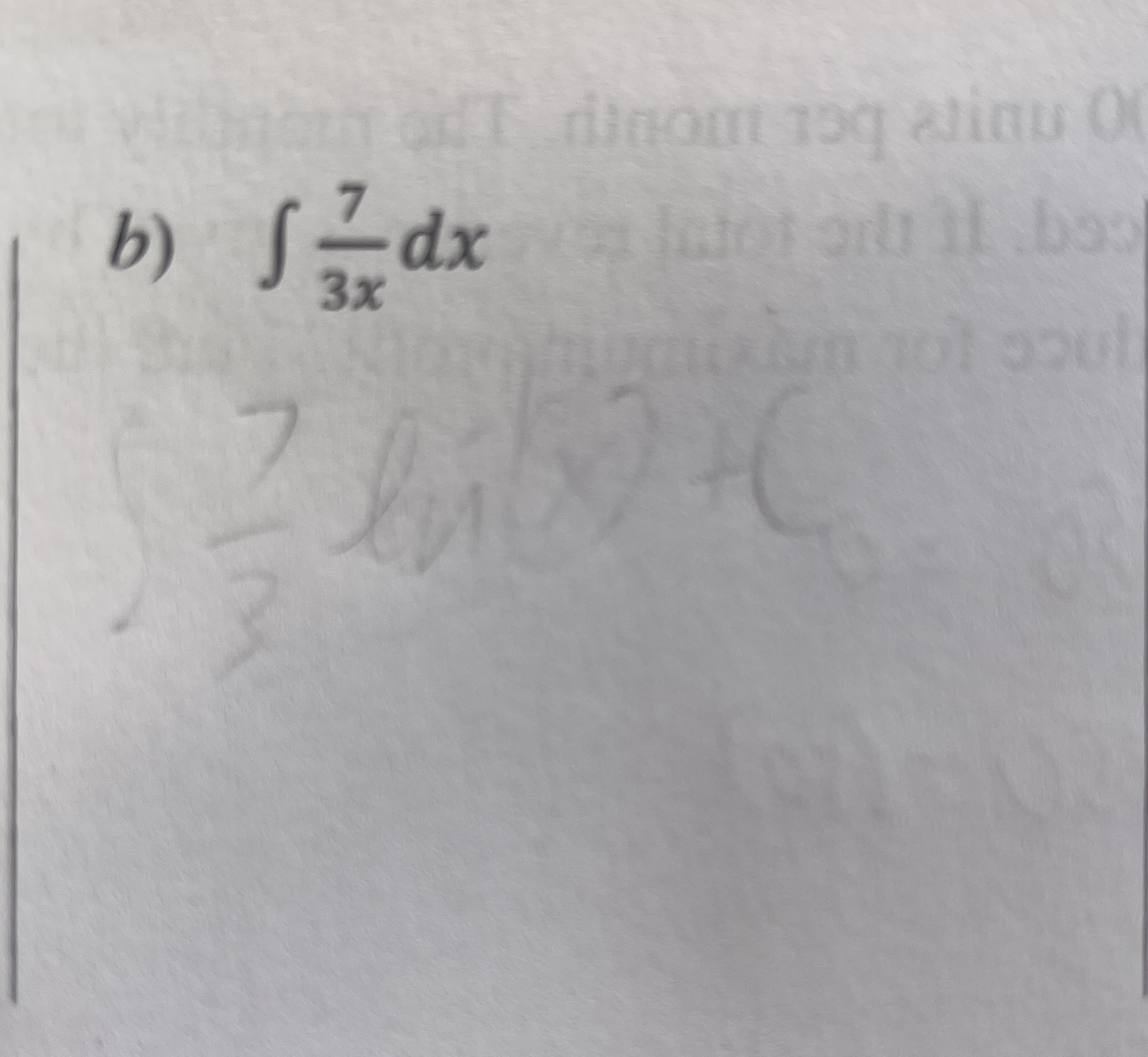 Solved Evaluate the following integral in respect to x: | Chegg.com