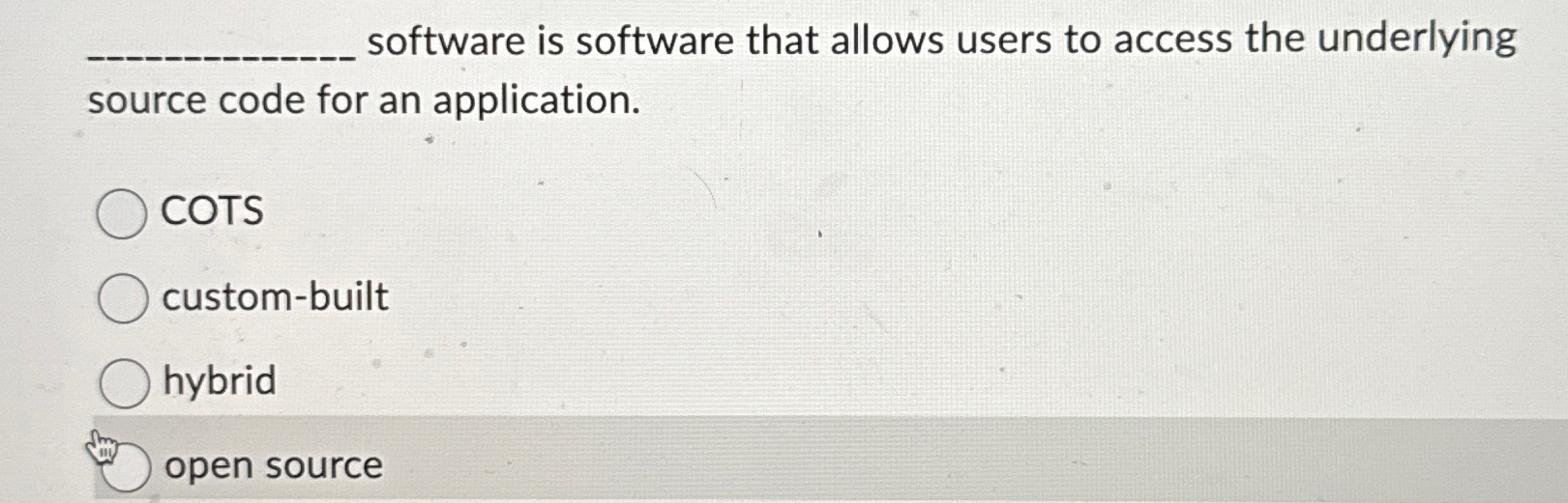 Solved software is software that allows users to access the | Chegg.com