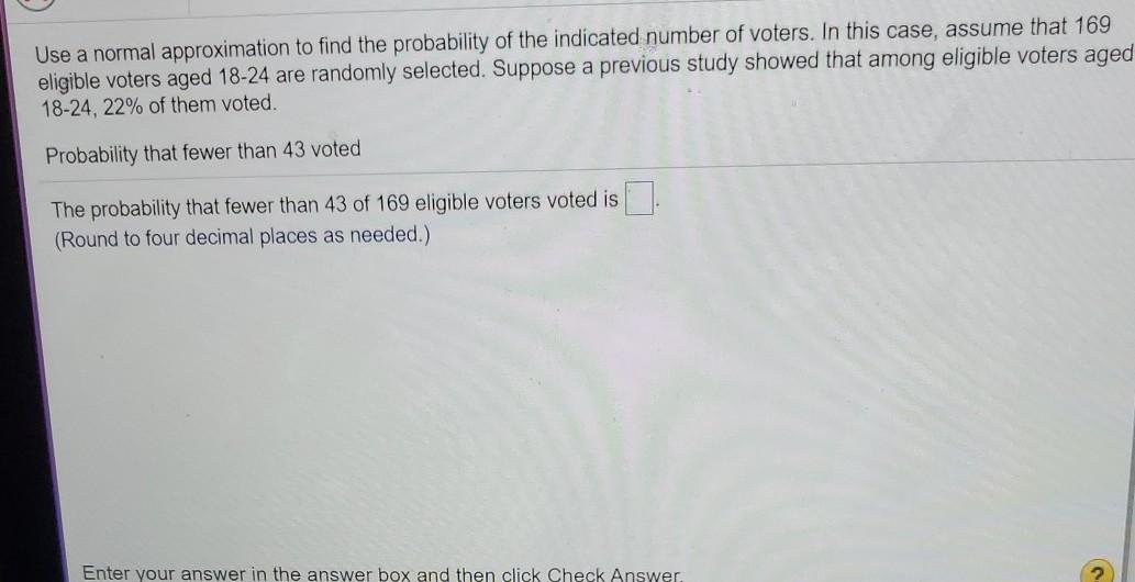 Solved Use a normal approximation to find the probability of | Chegg.com
