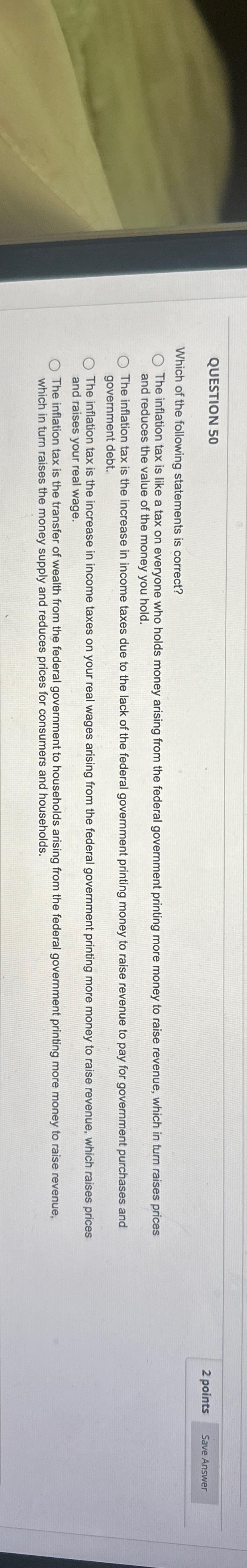 Solved QUESTION 502 ﻿pointsWhich of the following statements | Chegg.com