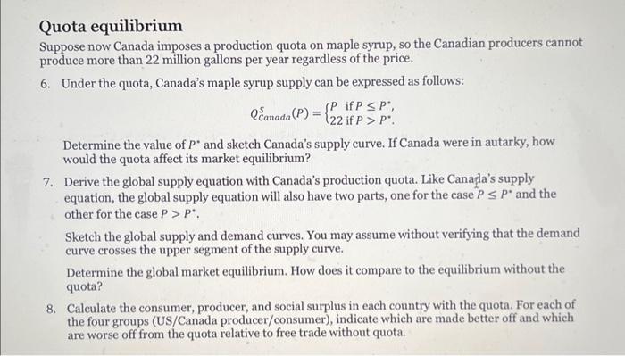 Solved Free trade equilibrium Consider the following model | Chegg.com
