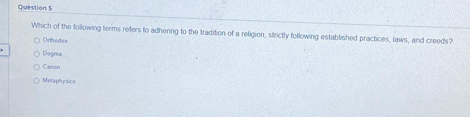 Solved Question 5Which of the following terms refers to | Chegg.com