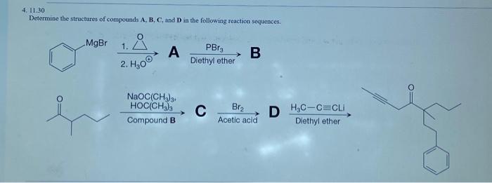 Solved 4,11,30 Determine the structures of compounds A, B, | Chegg.com