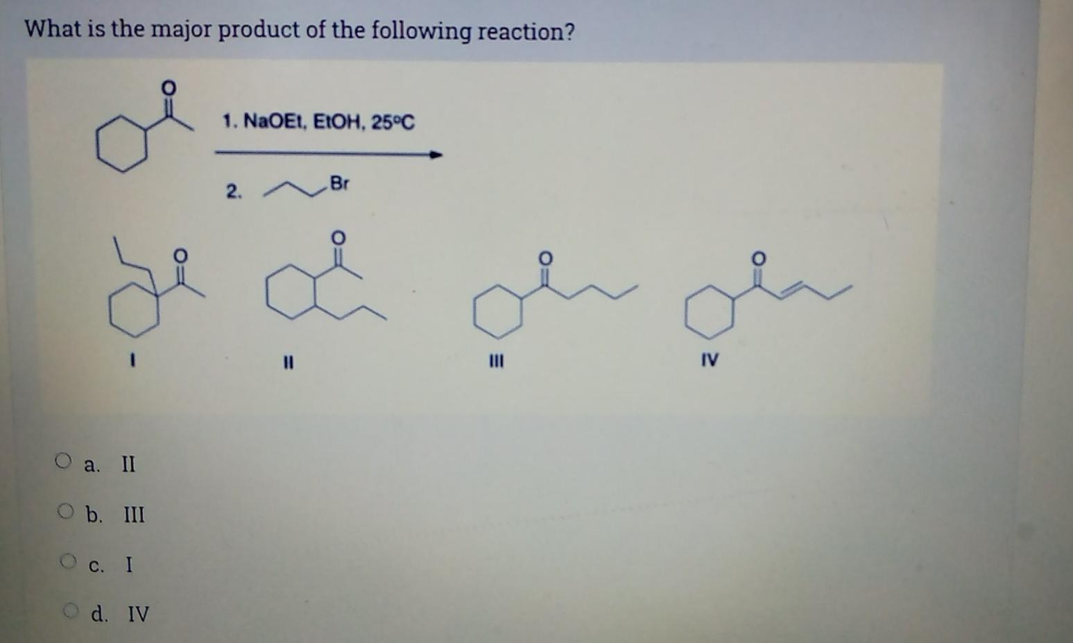 Solved What is the major product of the following reaction? | Chegg.com