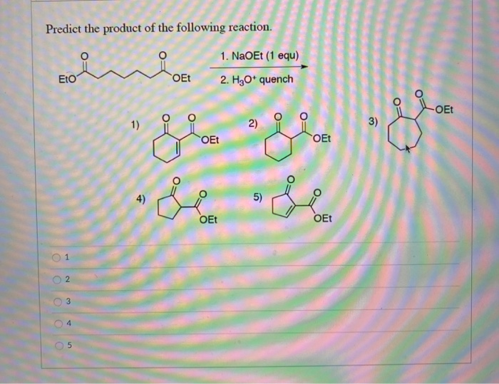 Solved Predict the product of the following reaction. in Elo | Chegg.com