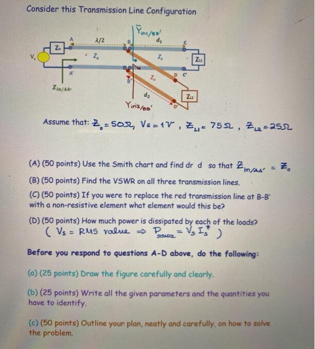 Consider this Transmission Line Configuration Yin/en! | Chegg.com