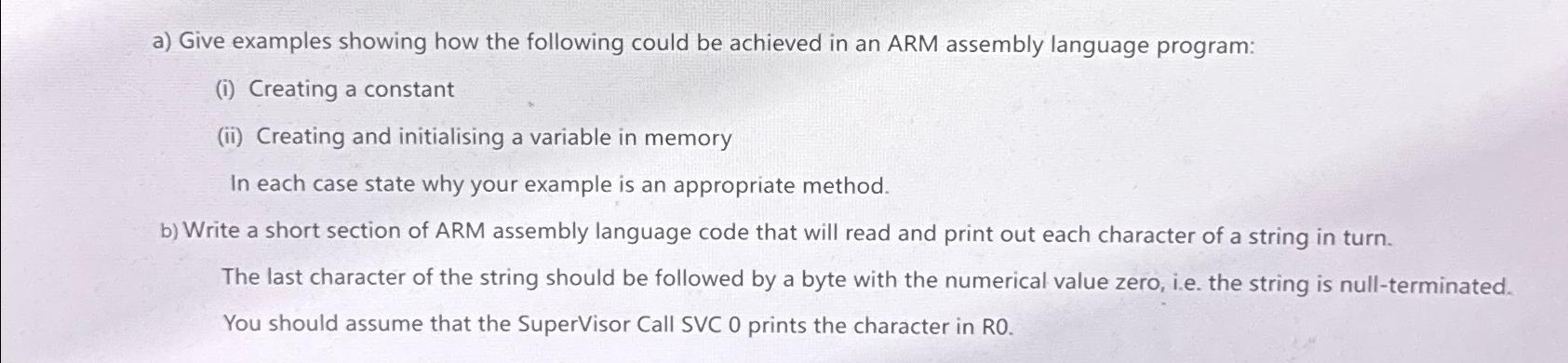 Solved a) ﻿Give examples showing how the following could be | Chegg.com