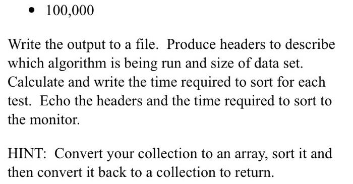 Solved Write a java Interface called Sorter. This interface | Chegg.com