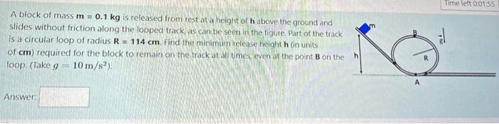 Solved A block of mass m=0.1 kg is released from rest at a | Chegg.com