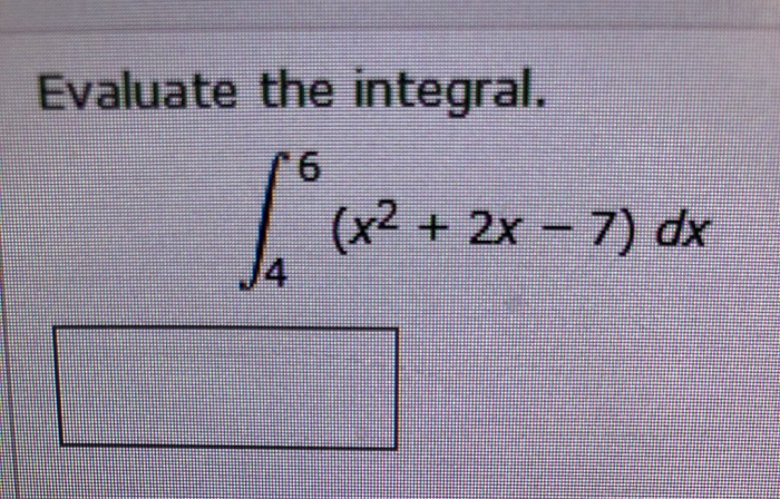 Solved Evaluate the integral. 60 (x2 + + 2x - 7) dx | Chegg.com