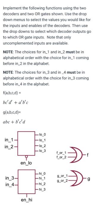 Implement the following functions using the two | Chegg.com