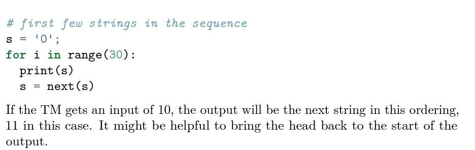 Solved Q2. Build a TM that produces the lexicographically | Chegg.com