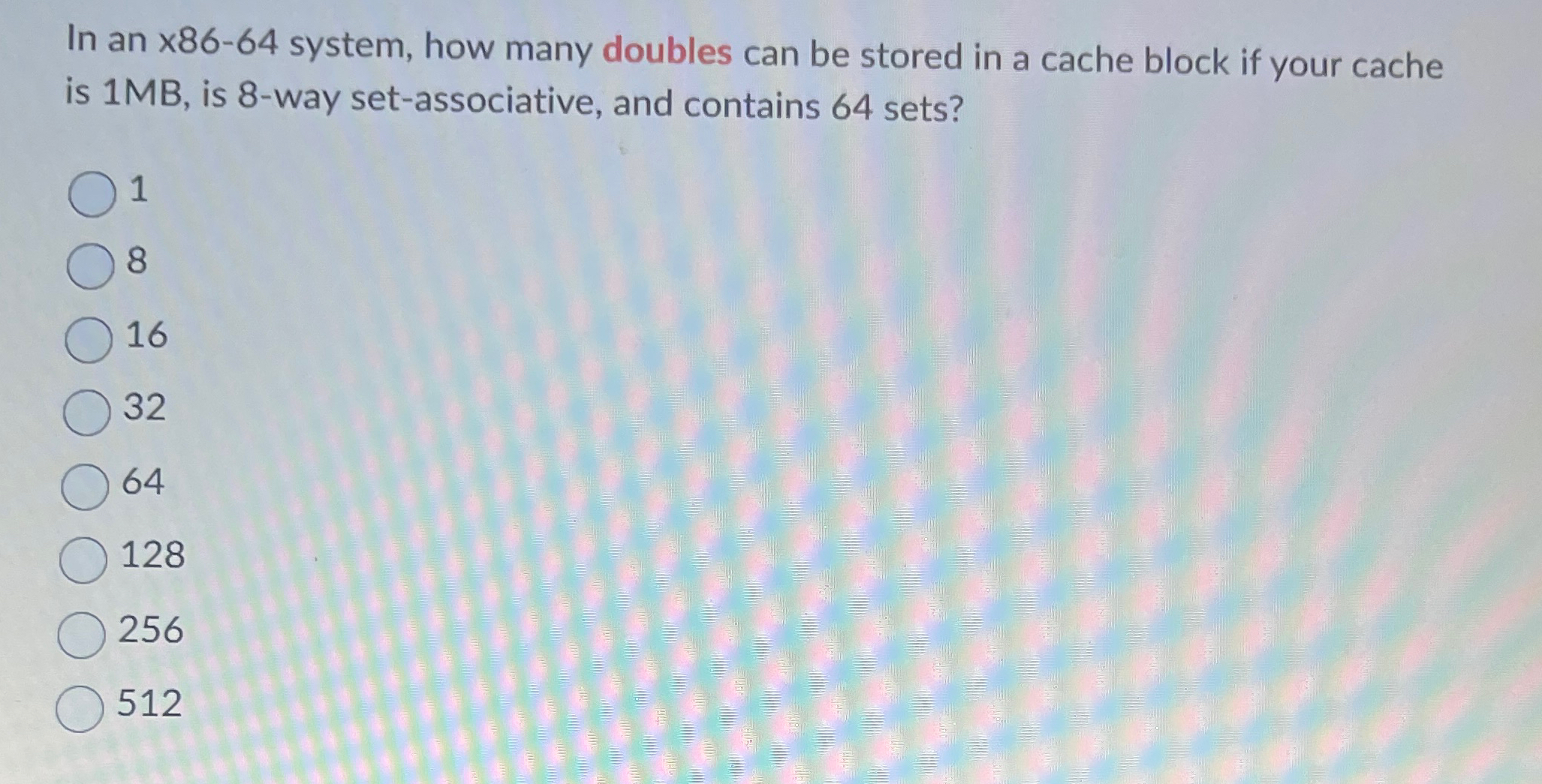 Solved In an x86-64 ﻿system, how many doubles can be stored | Chegg.com