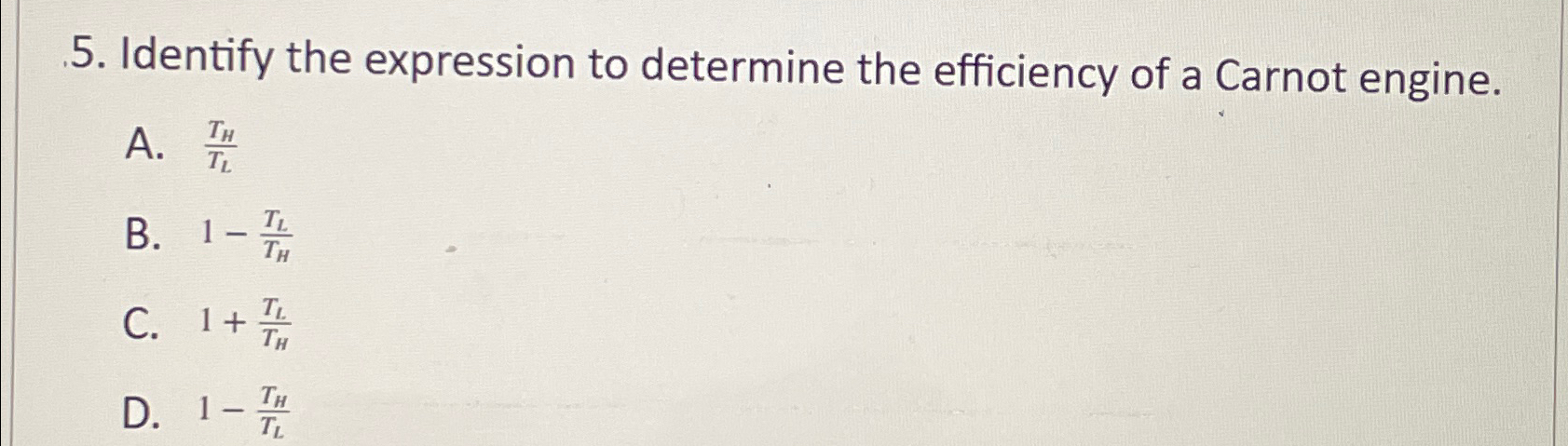 Solved Identify the expression to determine the efficiency | Chegg.com