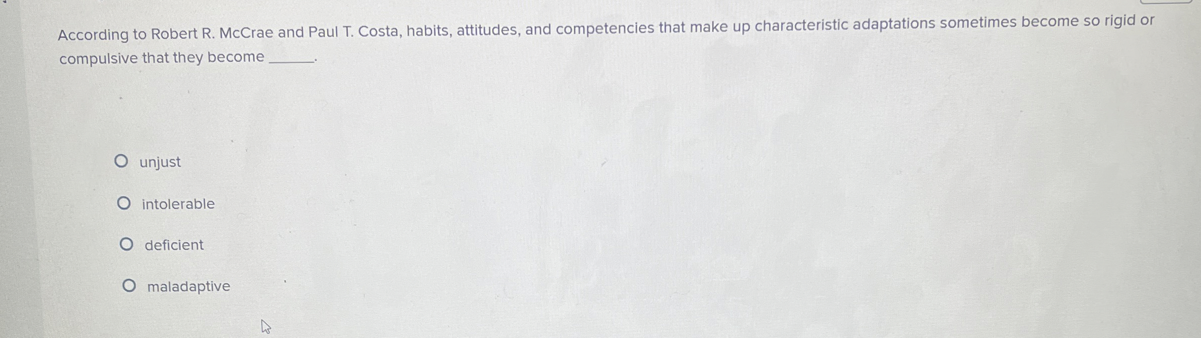 High Quality SOLUTION According to Robert R. ﻿McCrae and Paul T. ﻿Costa ...
